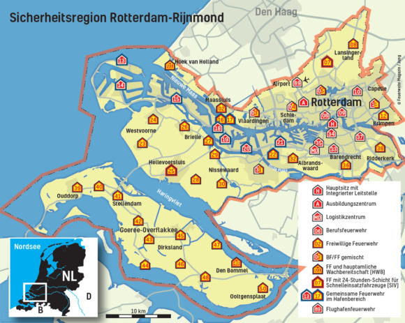 Feuerwehr Rotterdam Rijnmond: 50 Wachen für 1,3 Mio Einwohner